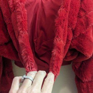 SHEIN | Jackets & Coats | Cherry Red Fuzzy Jacket | Poshmark